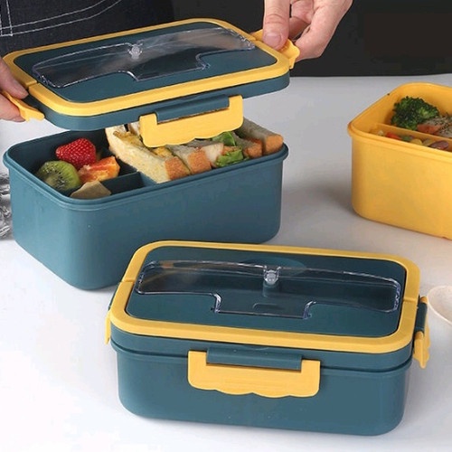 Jual Kotak bekal makan / Tempat makan lunch box set praktis / Wadah ...