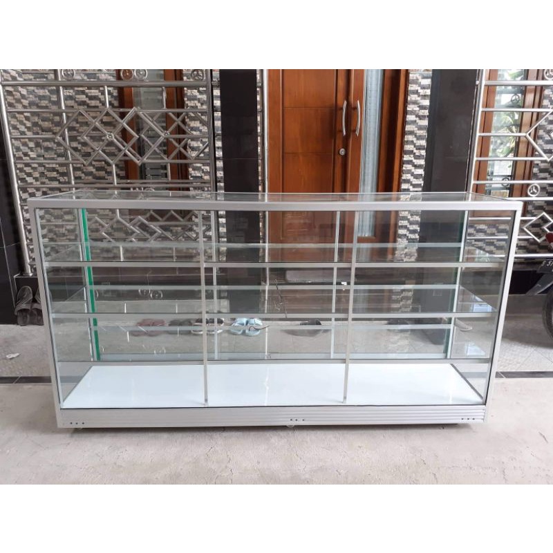 Jual ETALASE 2 METER RAK JUALAN TEMPAT BARANG KONTER MULTIFUNGSI LEMARI ...
