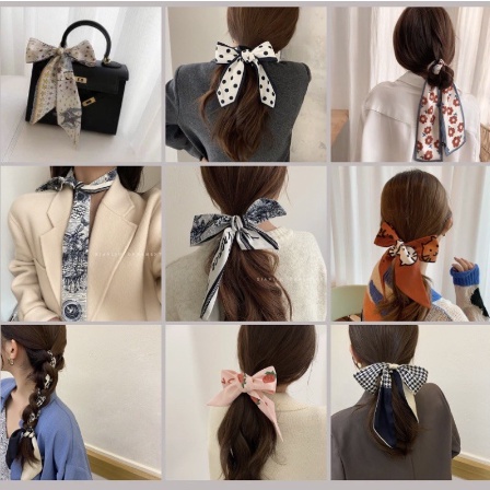 Jual [Cocobaby.id] Syal Ikat Rambut/ Syal Multifungsi/ Korean Satin ...