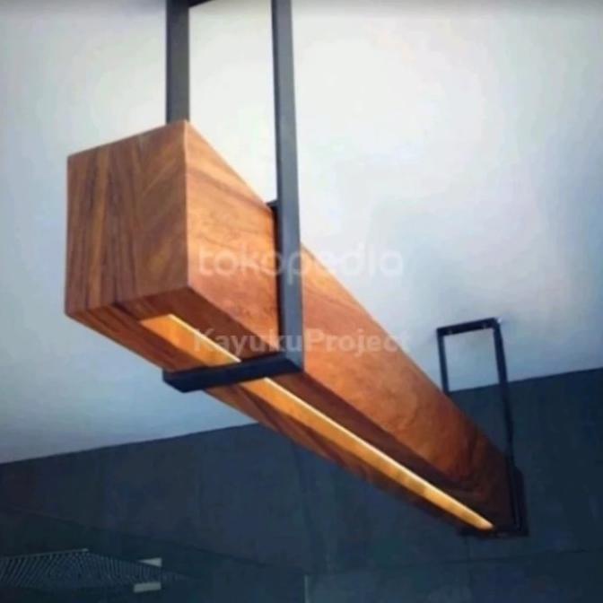 Jual Lampu Gantung Kayu Rustic 200Cm, Besi 120Cm. Citrasabekti | Shopee ...
