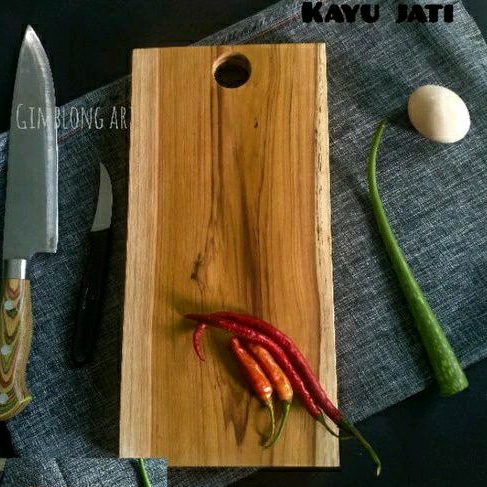 Jual Talenan Telenan Kayu Jati lubang tengah | Shopee Indonesia