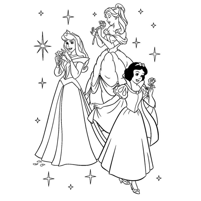 Jual Gambar Sketsa Mewarnai / Princes Disney / Part 1 / Gambar Sketsa ...