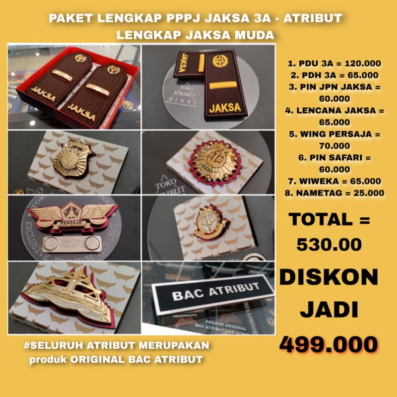 Jual Paket Atribut PPPJ JAKSA kejaksaan ri - Atribut lengkap JAKSA MUDA ...