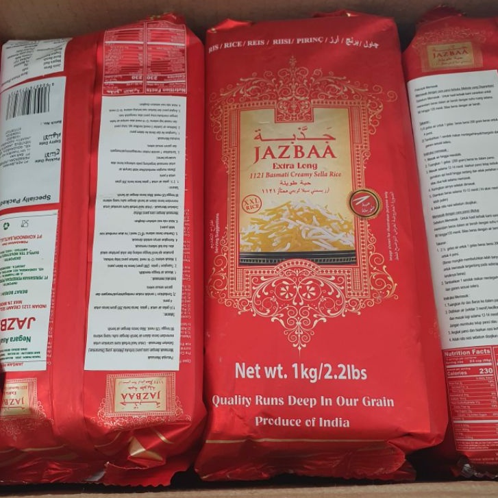 Jual Beras Basmati Jazbaa Extra Long 1121 Basmati Creamy Sella Rice | Shopee Indonesia