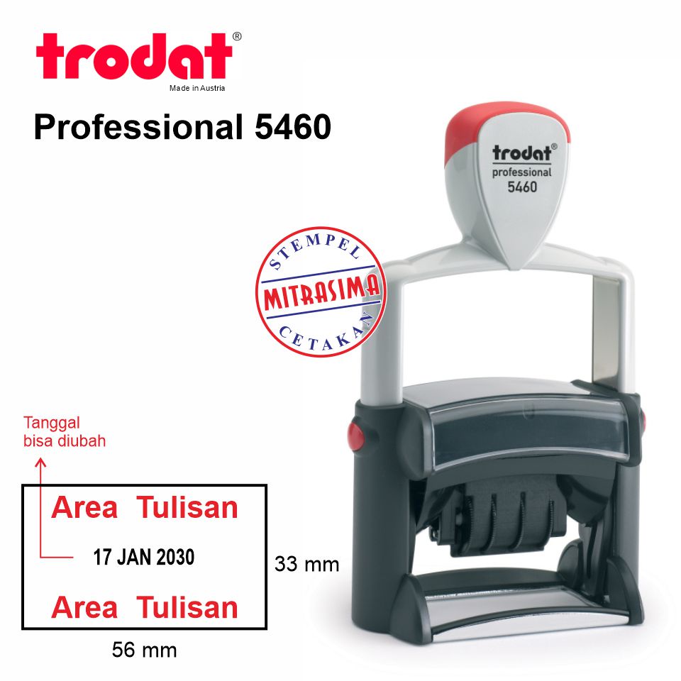 Jual Stempel Trodat 5460 - Trodat Professional Model Persegi dengan Tanggal | Shopee Indonesia