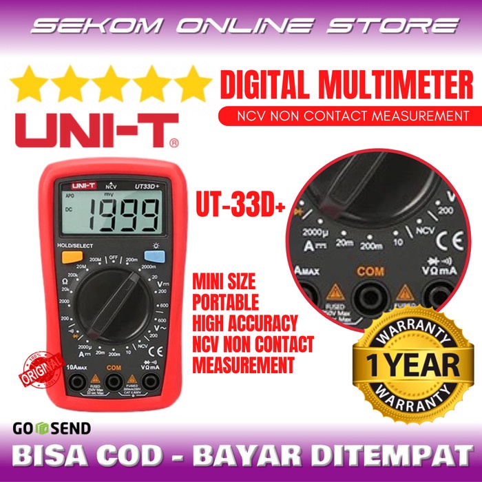 Jual UNI-T Professional Digital Multimeter Tester True RMS UT61B+ UT61E ...