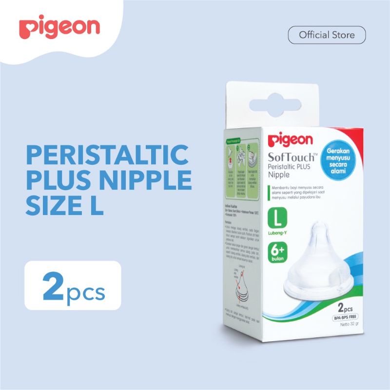 Jual Pigeon Dot Peristaltic plus WN isi 2 size L /Dot nipple pigeon | Shopee Indonesia