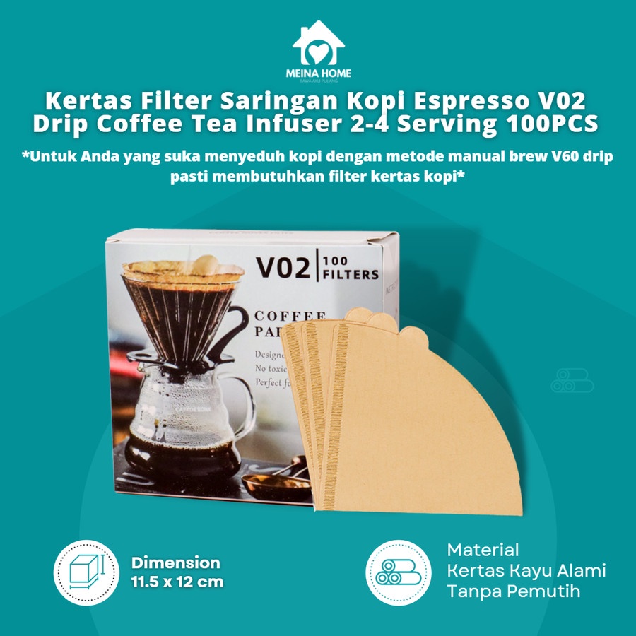 Jual KERTAS FILTER KOPI V60 100PCS KERTAS PENYARING KOPI ESPRESSO V02 ...