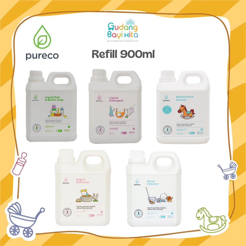 Jual Pureco Detergent / Dish & Bottle / Handsoap Refill 900ml ...
