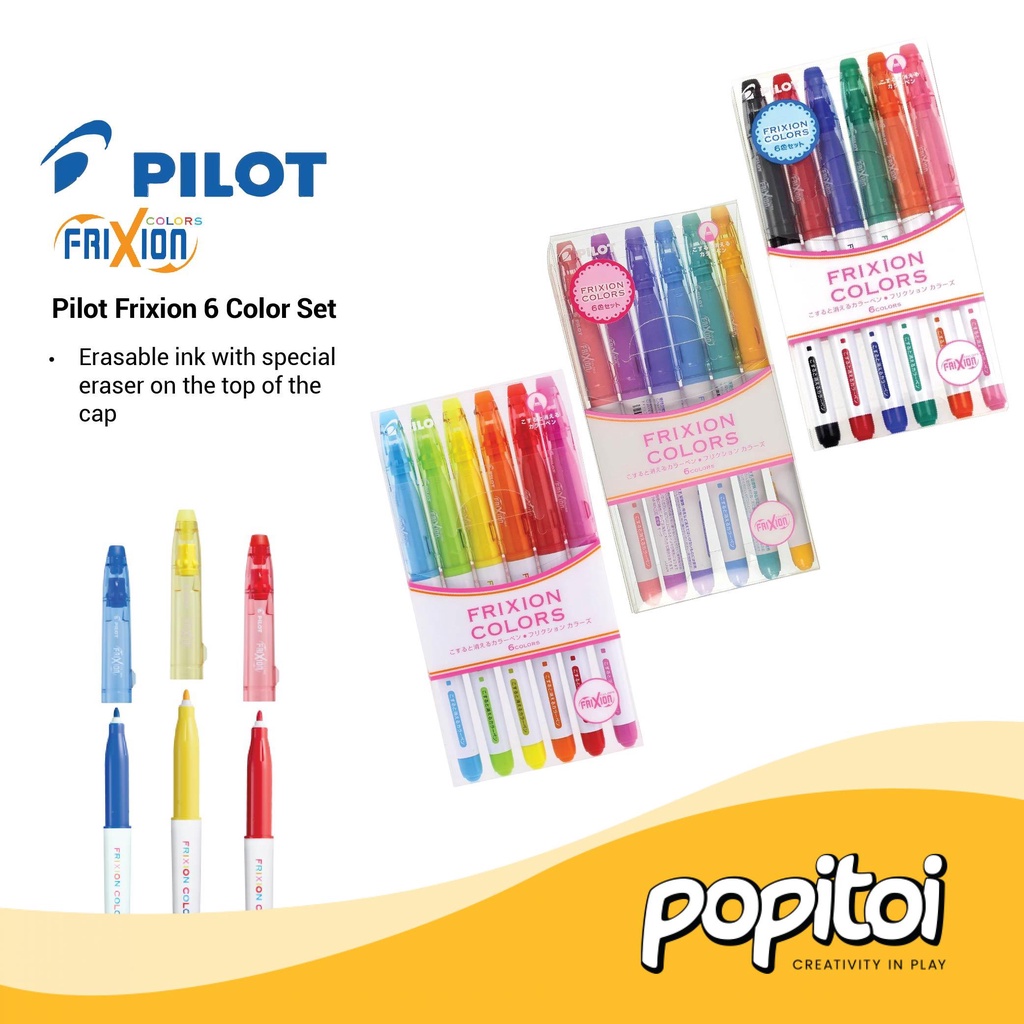 Jual Pilot Frixion Colors Erasable Marker Pen 6 12 Color SET ...