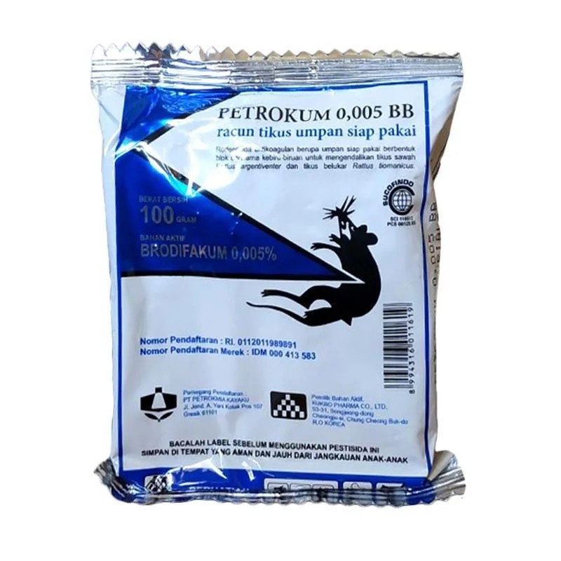 Jual Racun Tikus PETROKUM 0,005 BB 100 gram - racun tikus umpan blok ...