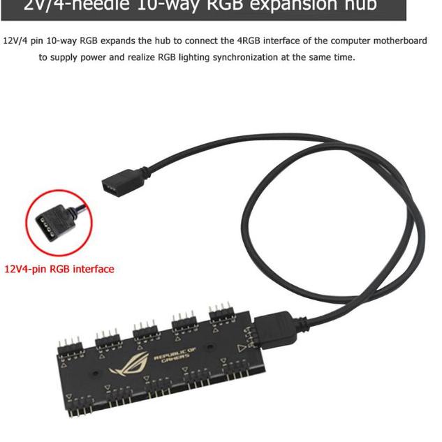Jual Fan hub Splitter RGB 4pin to x10 Led Strip FanHub Kipas Led Casing ...