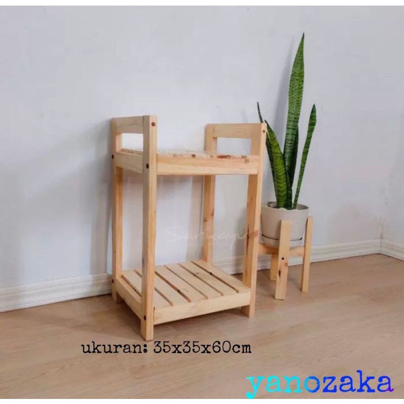 Jual Rak Meja Kayu Serbaguna minimalis penyimpanan Dispenser dan ...