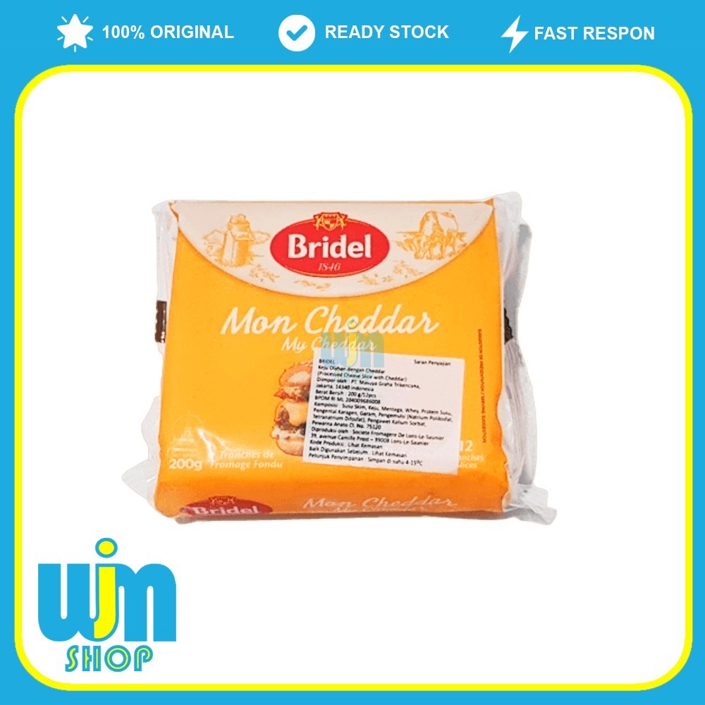 Jual Bridel Mon Cheddar Cheese 200g Slice 12pcs Keju Meleleh Lembaran ...