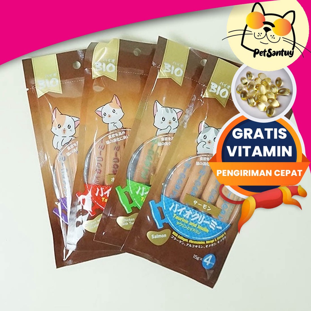 Jual Bio Creamy Treats Makanan Snack Kucing - 60gr Free Minyak Ikan ...