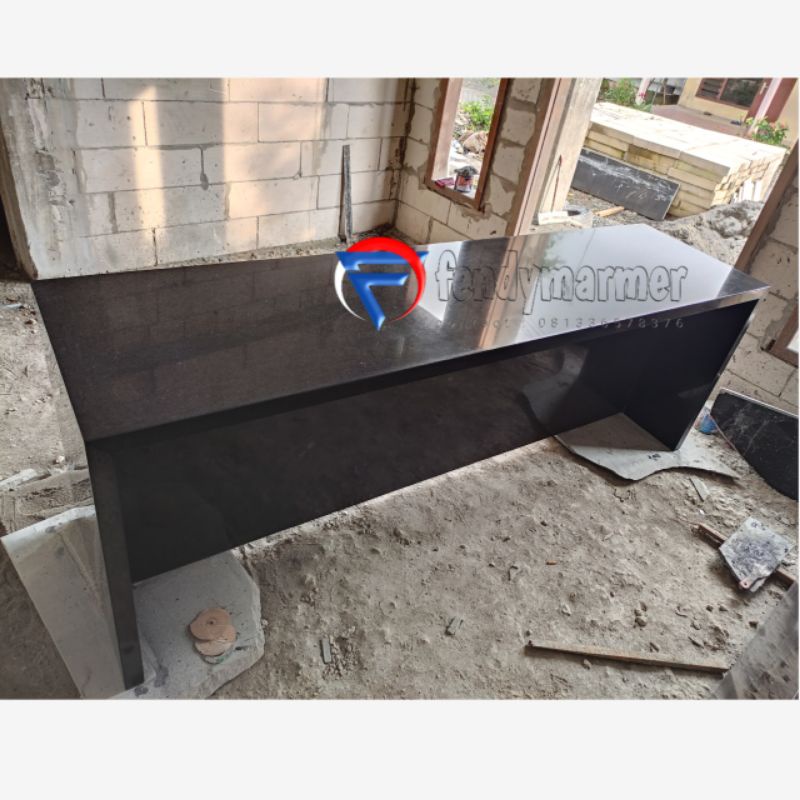 Jual Meja kantor/meja kerja batu andesit/granit hitam halus kilap dan ...