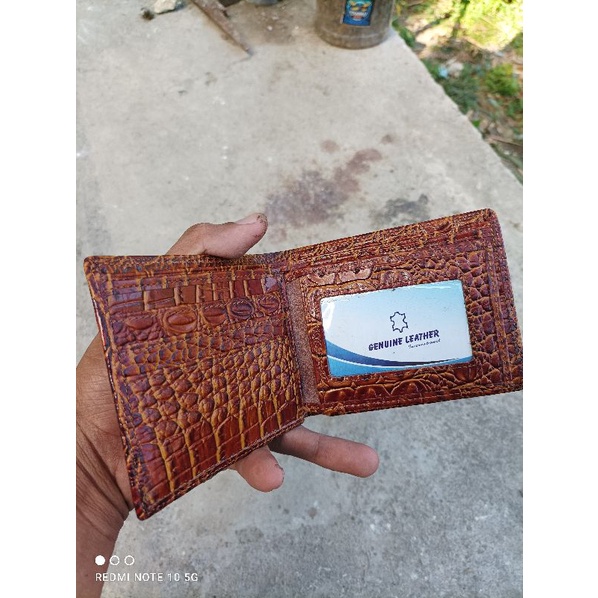 Jual dompet full kulit sapi asli motif kulit buaya | Shopee Indonesia