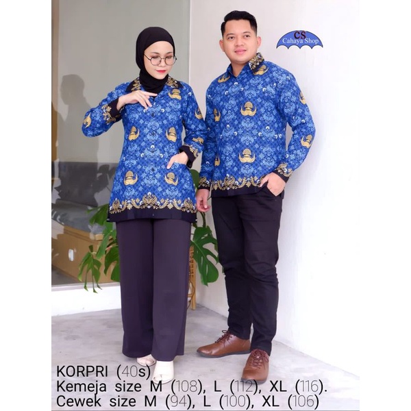 Jual Korpri Terbaru 2024 Kerah Hitam / ORI Baju Korpri Terbaru 2024 / Seragam PNS / Baju Pegawai ...