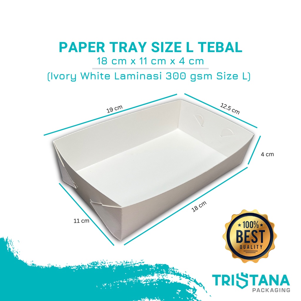 Jual Paper Tray Dine In Size L Ivory Putih 300 gsm Piring Nampan Kertas ...