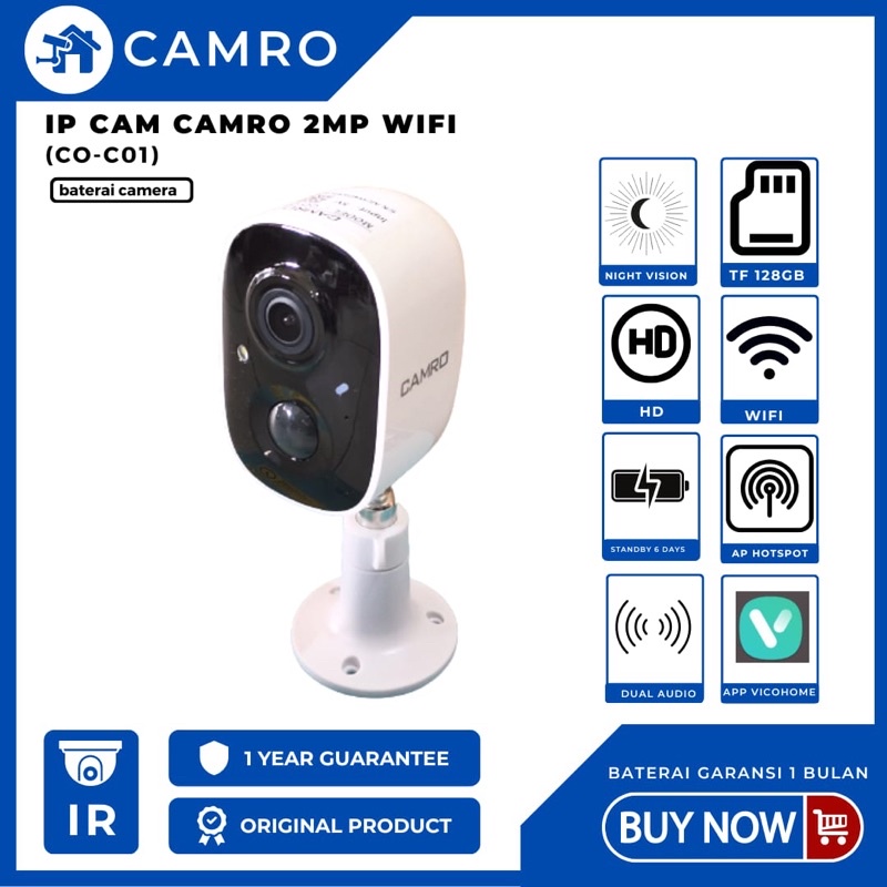 Jual IP CAM CAMRO 2MP CO-C01 ( BATERY CAMERA) | Shopee Indonesia