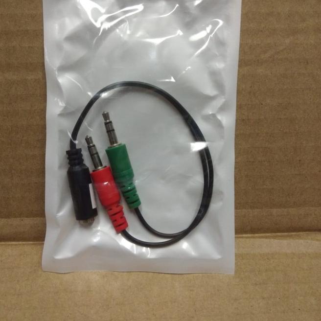 Jual KABEL SPLITTER MIC SPEAKER MALE TO AUDIO FEMALE / AUDIO SPLITER ...
