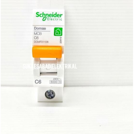 Jual MCB SCHNEIDER DOMAE 1 PHASE 6A 10A 16A 20A VARIAN - 6 | Shopee ...