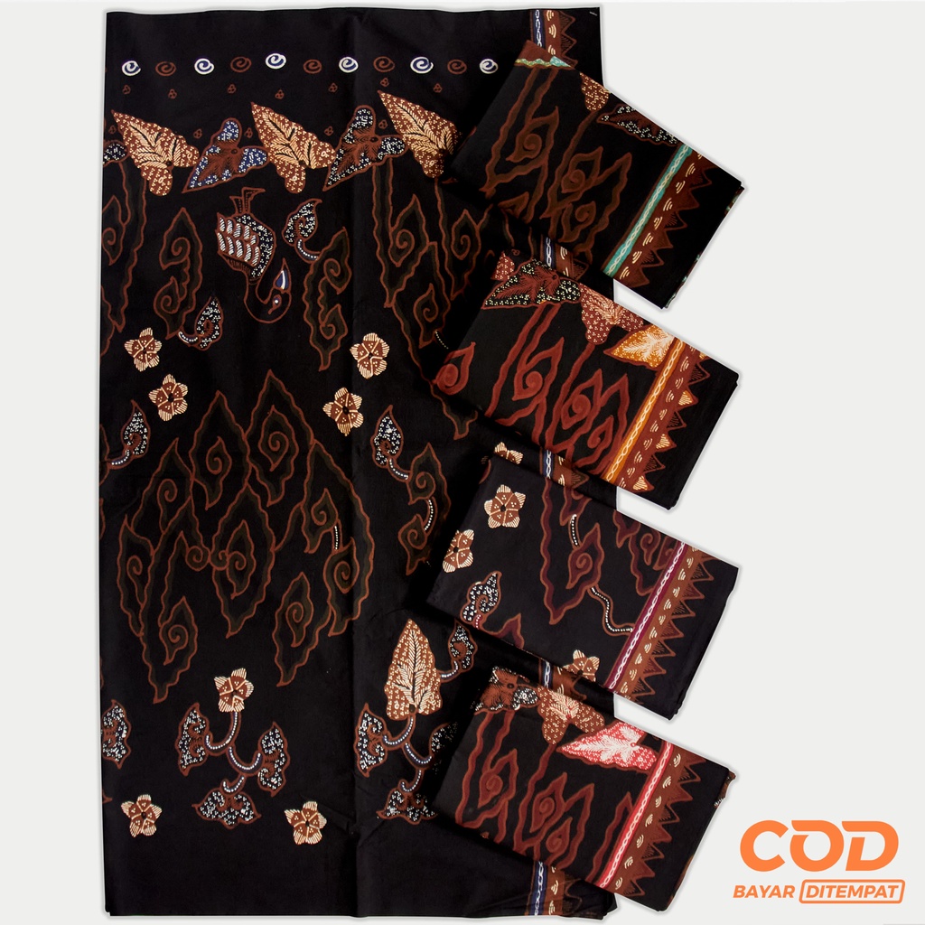 Jual BATIK SALMA Kain Batik Tulis Asli Motif Mega Mendung Warna Hitam ...