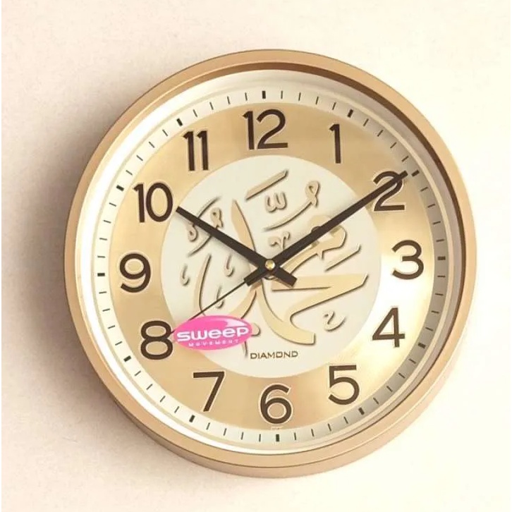 Jual Jam Dinding plat alumunium dial alumunium foil Diamond Sweep Gold ...