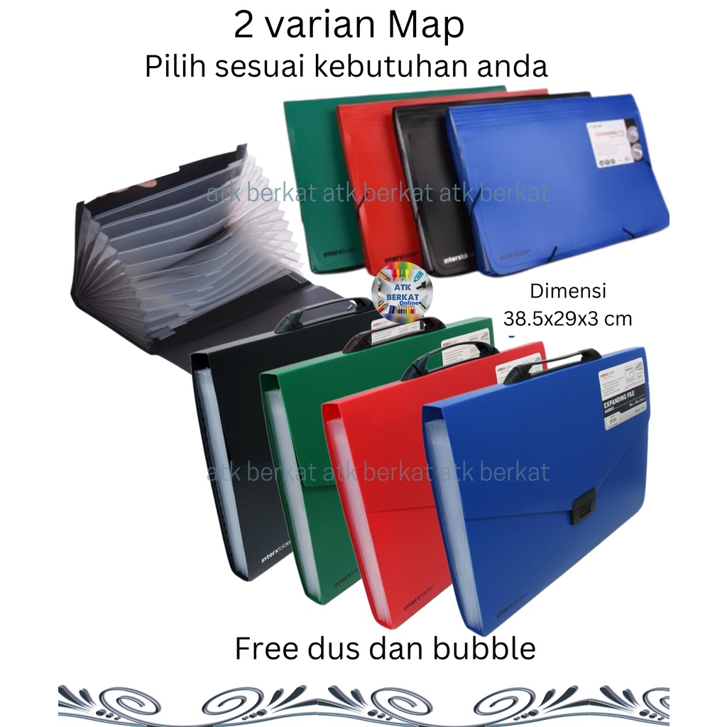 Jual [1 pcs] Expanding file folio F4 / map harmonika InterX | Shopee ...