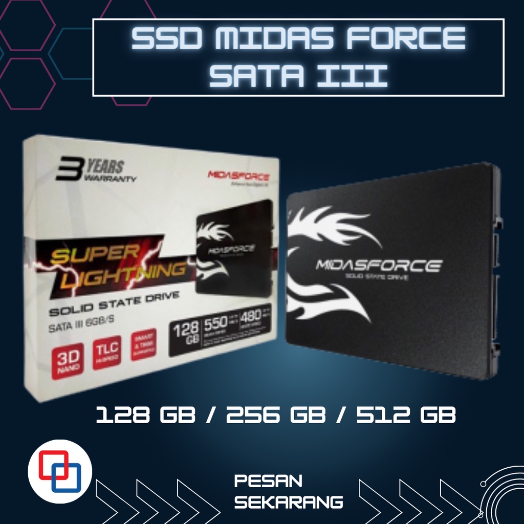 Jual SSD MIDAS FORCE 128GB I 256GB I 512GB SATA III SUPER LIGHTNING ...