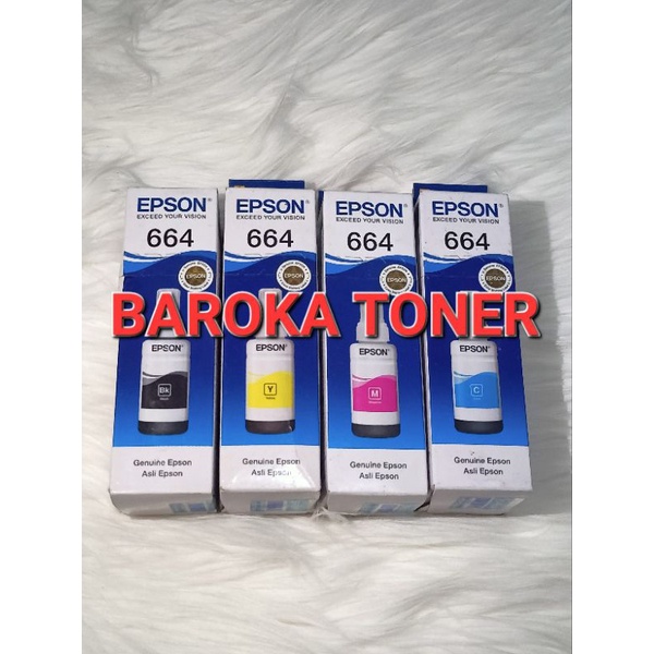 Jual Tinta epson 664 black cyan magenta yellow original | Shopee Indonesia