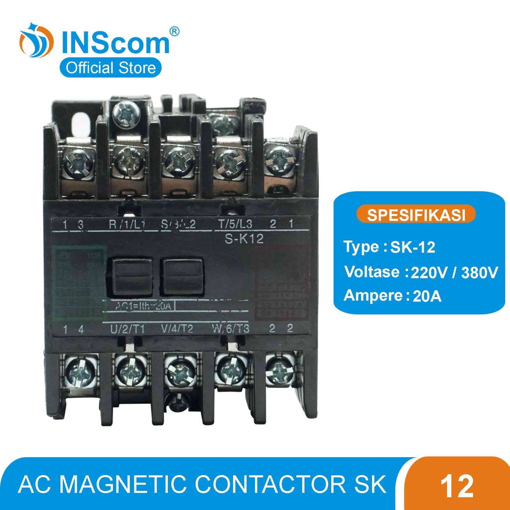 Jual MAGNETIC CONTACTOR SK-12 220V 380V INSCOM / AC KONTAKTOR SK 12 INSCOM | Shopee Indonesia
