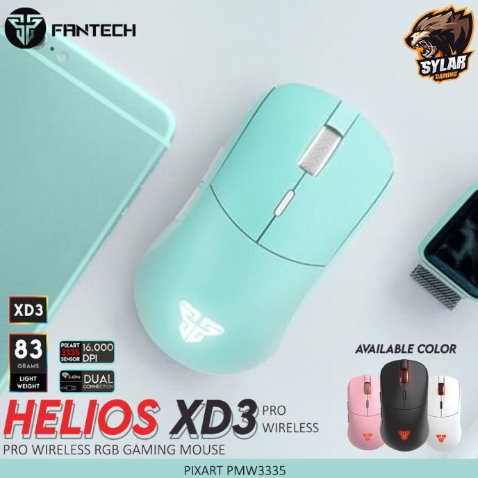 Jual Fantech Helios XD3 Wireless RGB Lightweight Gaming Mouse ready ...
