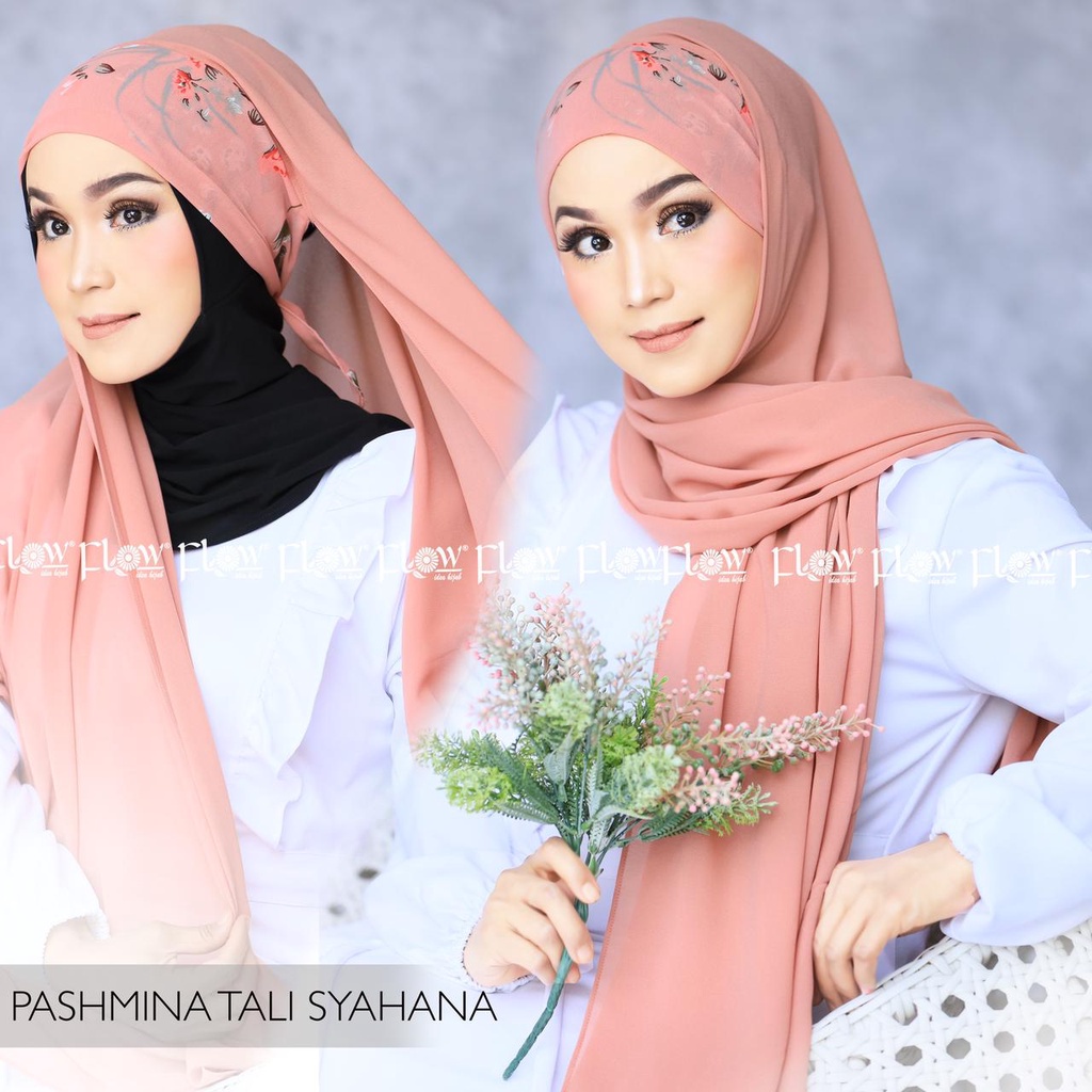 Jual Jilbab Pashmina Tali Syahana Ori Flow BY QOID | Shopee Indonesia