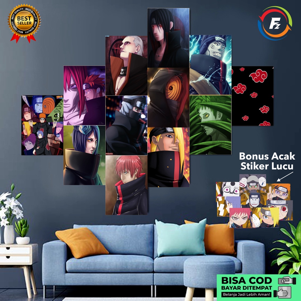 Jual Poster Anggota Akatsuki 1 set Naruto Shippuden Combo isi 12 pcs ...