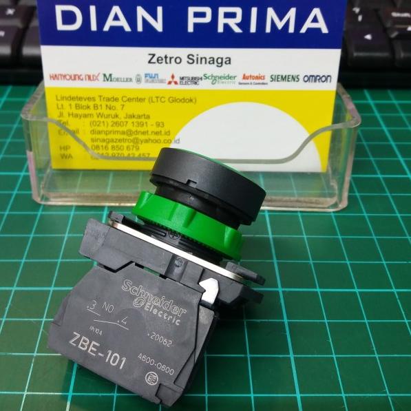 Jual Schneider Push Button XB5AA31 Green Hijau 1NO ZBE-101 22mm ...