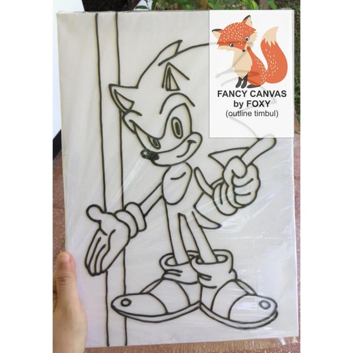 Jual kanvas lukis anak gambar SONIC (2) - aktivitas activity anak ...