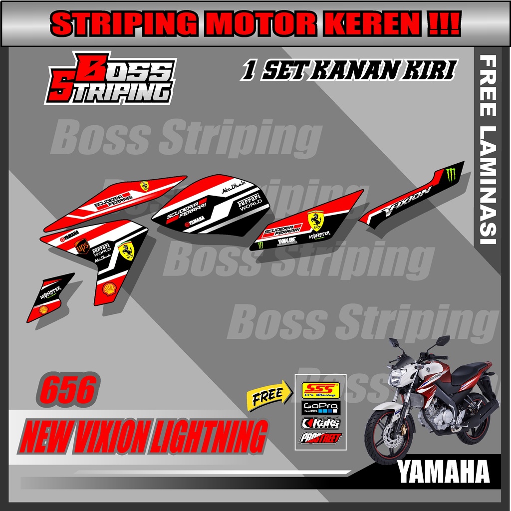 Jual Stiker Sticker List Variasi Yamaha Vixion NVL - Striping Stripping Setiker Semi Full Body V ...