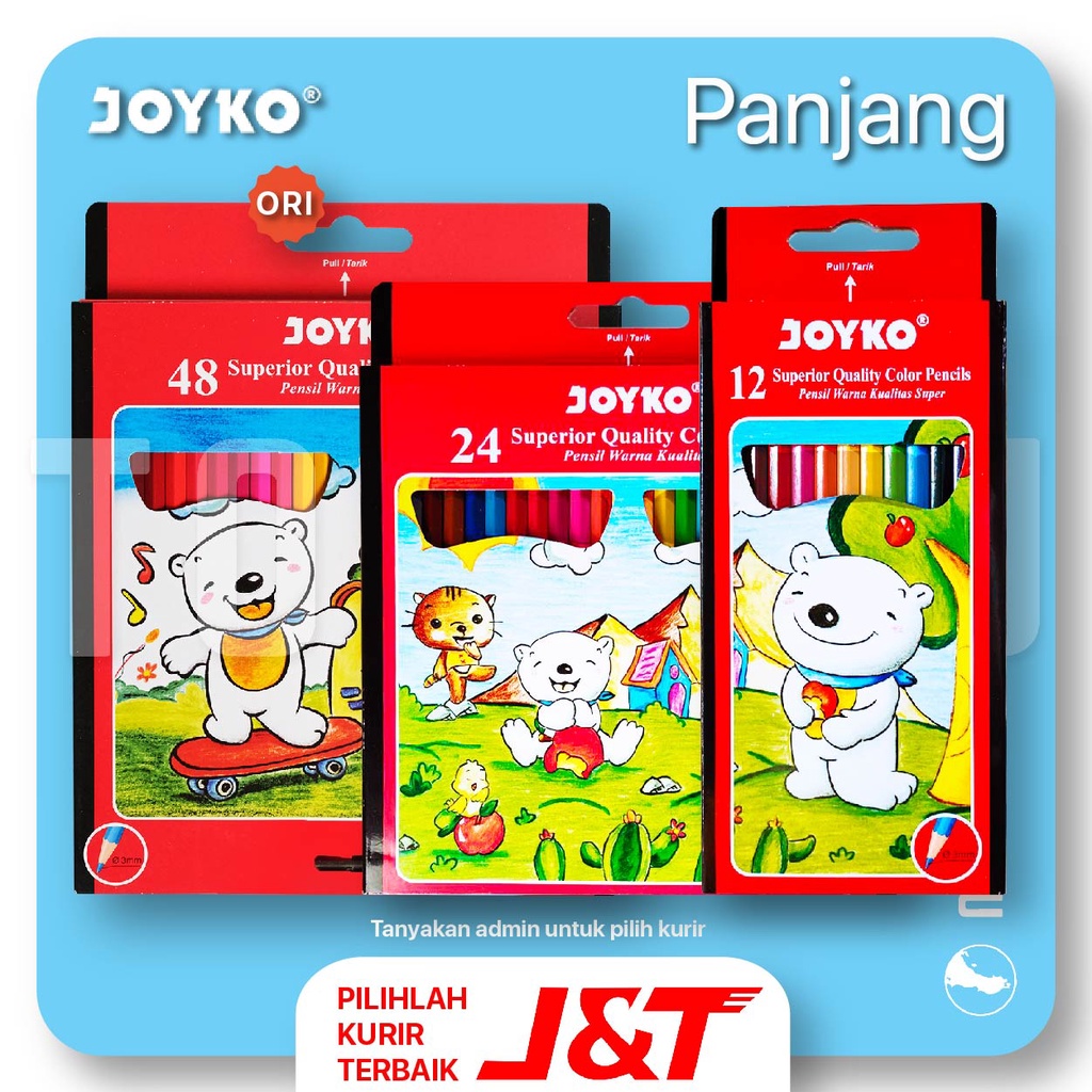 Jual Joyko Bear Classic Color Pencils - Pensil Warna Joyko 12-24-48 ...