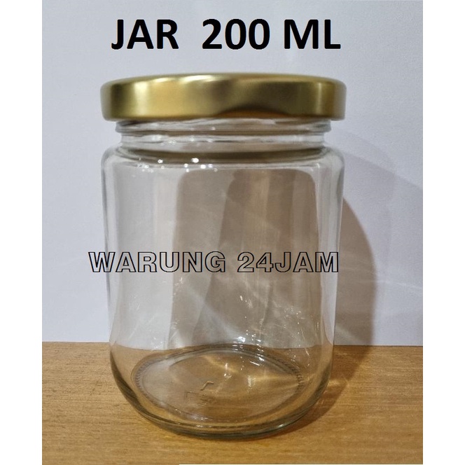Jual toples jar botol kaca bulat selai madu kopi minuman 200ml Baru ...