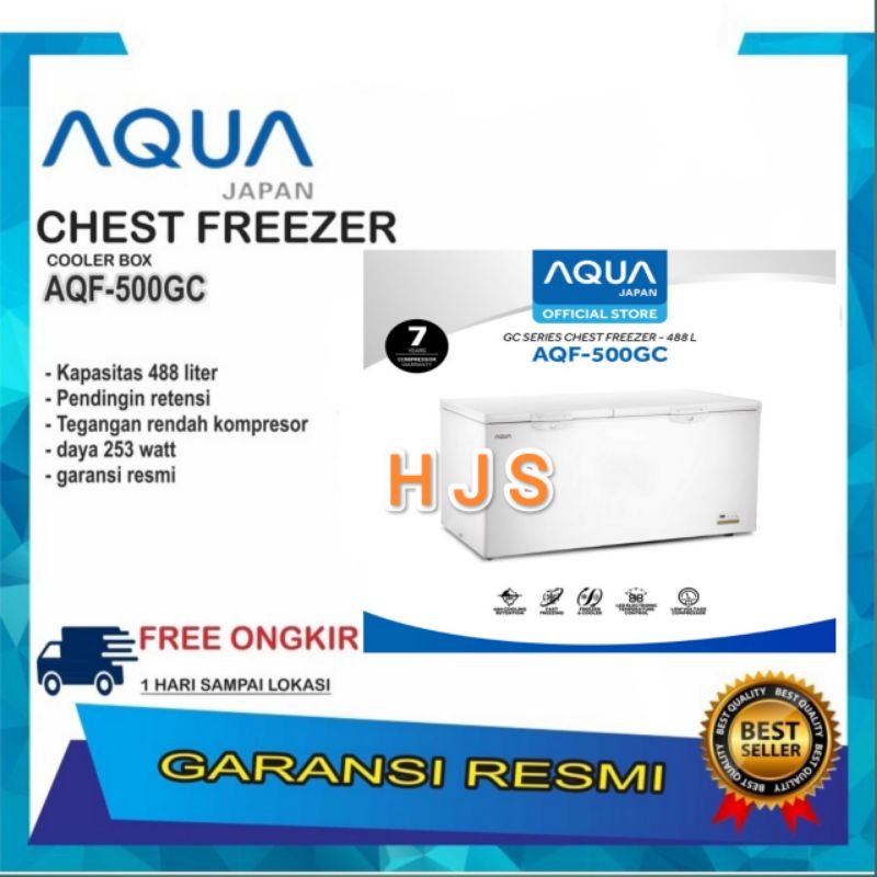 Jual AQUA AQF 500 GC CHEST FREEZER BOX 488 L LEMARI PEMBEKU FROZEN FOOD ...