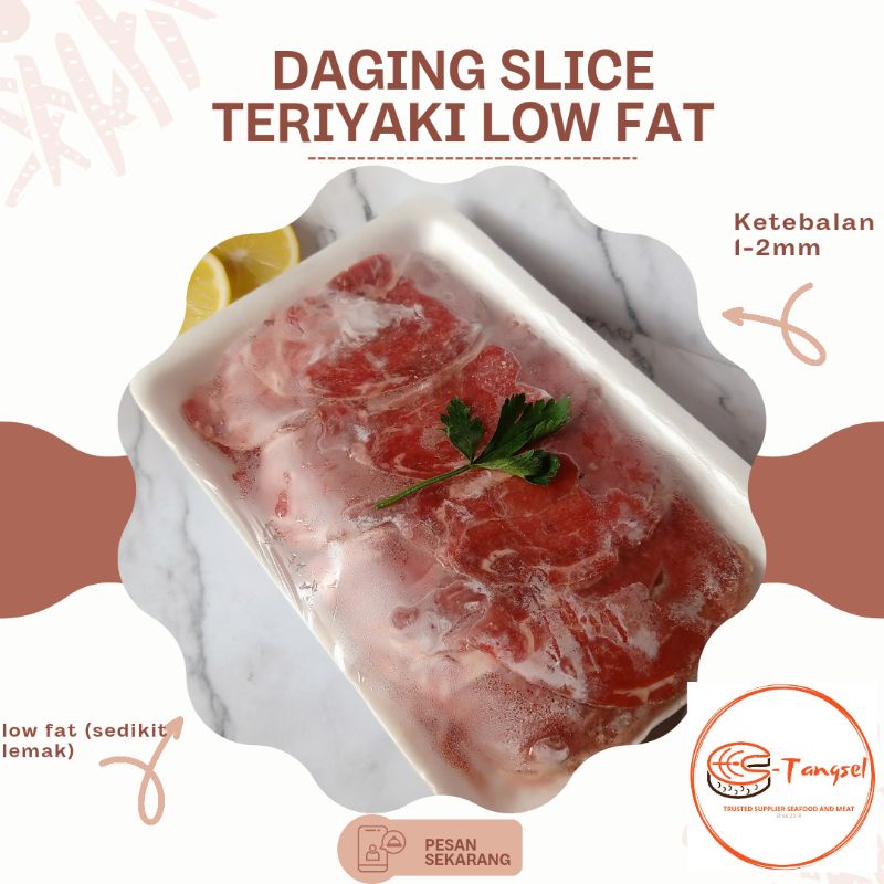 Jual Daging Slice Low Fat 500 g - sukiyaki teriyaki beef 500 g | Shopee ...