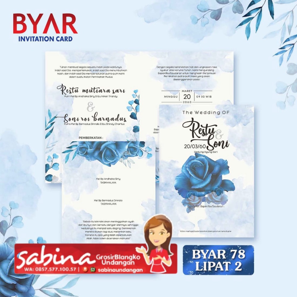 Jual BLANGKO UNDANGAN BYAR 78 | SABINA UNDANGAN | Shopee Indonesia