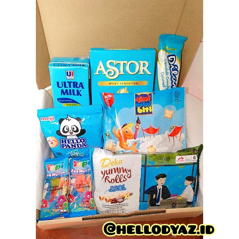 Jual HAMPERS SNACK BIRU MUDA UNTUK KADO WISUDA / ULANG TAHUN ...