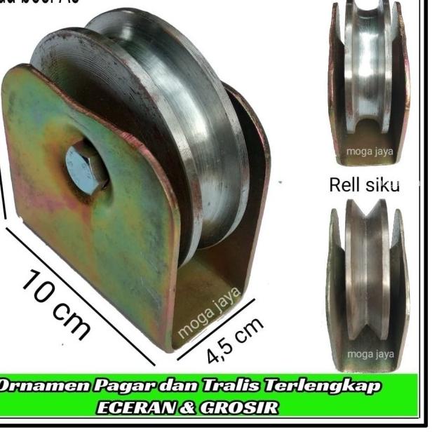 Jual roda pagar besi as ukuran 10cm - Rell Siku | Shopee Indonesia