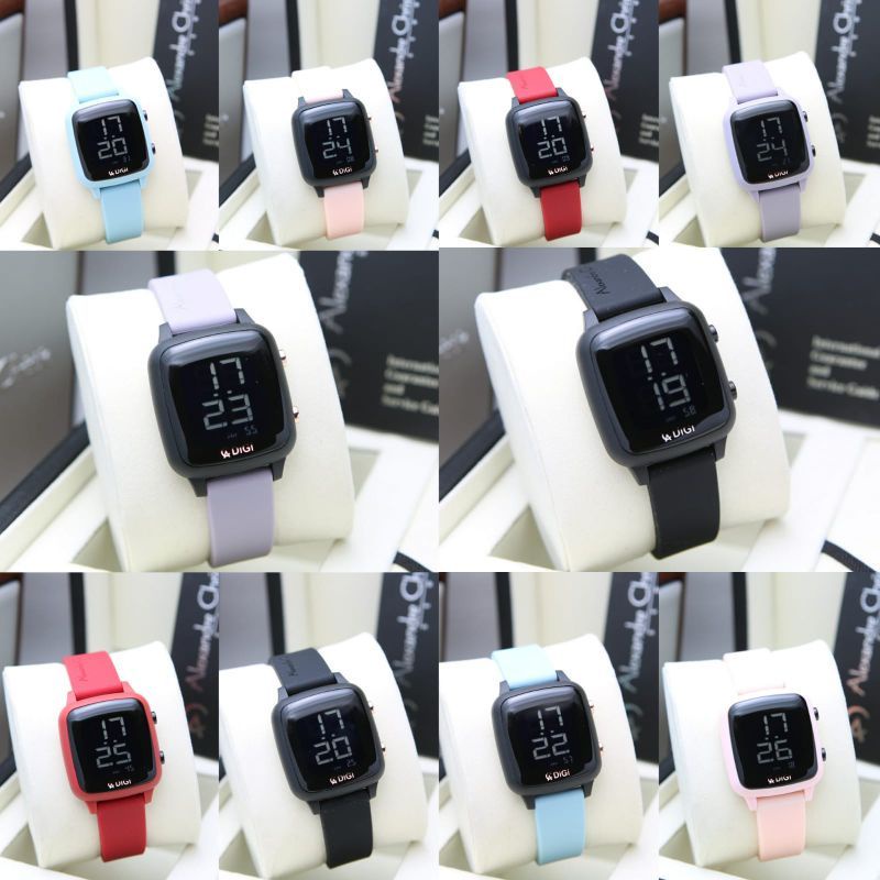 Jual Alexandre Christie AC 9369 Wanita Digital Rubber Strap Original ...