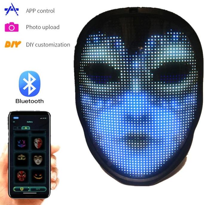 Jual MASK HALLOWEEN GAME PARTY LED BLUETOOTH ANIMATION RGB | Shopee ...