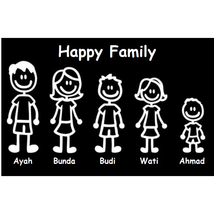 Jual Stiker Kaca Belakang Mobil Happy Family | Shopee Indonesia