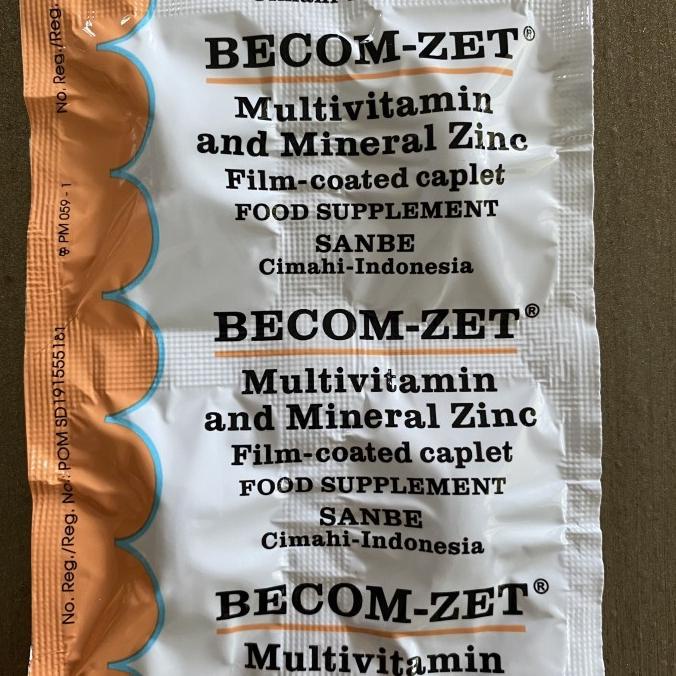 Jual BECOMZET Multivitamin and Mineral Zinc BOX @ 10 Strip (100 Tablet ...