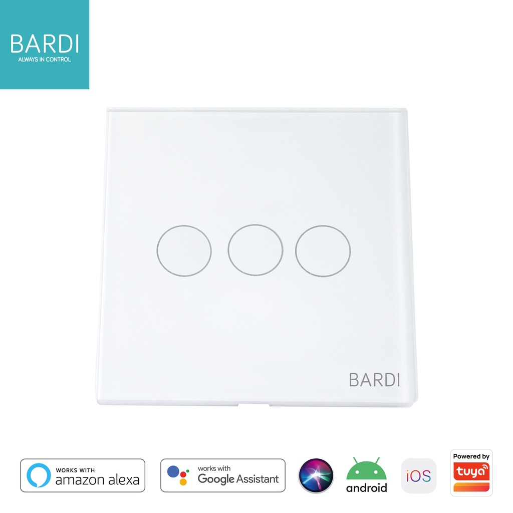 Jual BARDI SMART WALL SWITCH 3 GANG EU WIFI TOUCH - SAKLAR LAMPU PINTAR ...